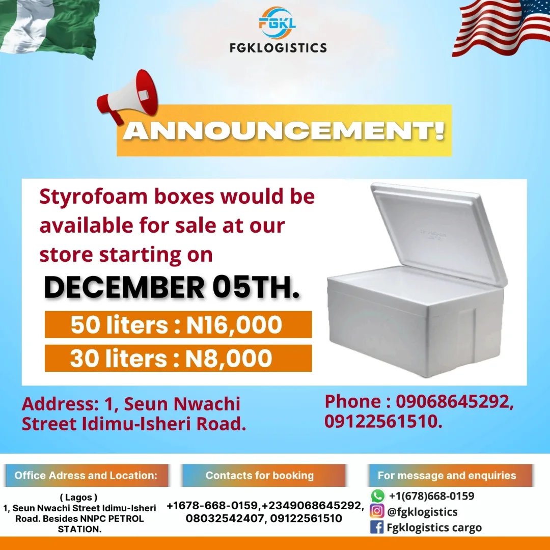 Styrofoam Boxes – FGKLogistics